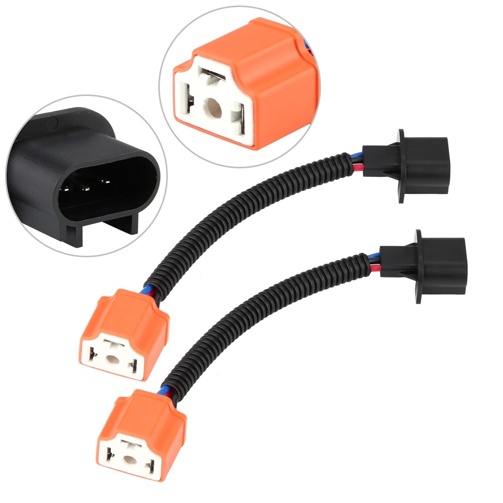 .2Pcs H13 9008-H4 9003 Hb2 Adapter Headlight Conversion Cable Female ...