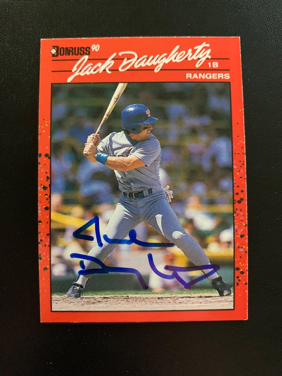 Jack Daugherty Signed 1990 Donruss #461 Rookie Card Texas Rangers ...
