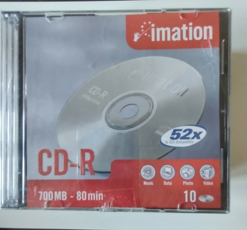 10 Imation CD-Rs 1x-52x Compatible 700mb-80min High Performance ...