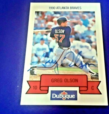 1990 ATLANTA BRAVES DUBUQUE AUTO GREG OLSON W/COA | eBay