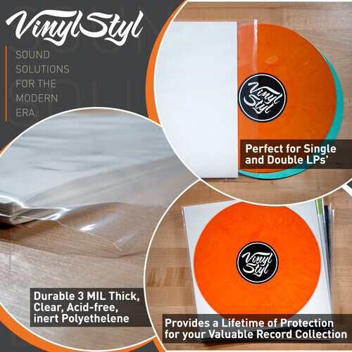 Vinyl Styl® 12 Inch Outer Record Sleeves - Resealable Flap - 50 Count ...