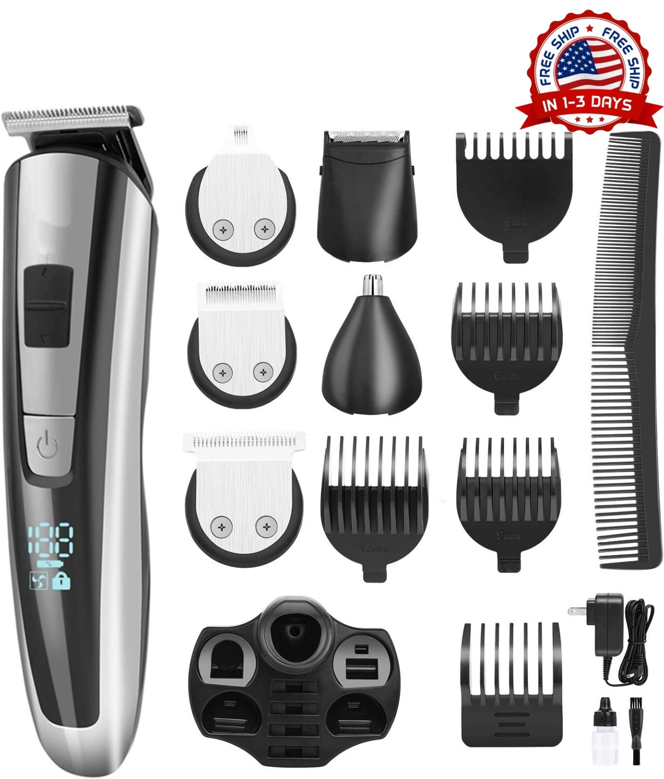 Recortadora De Barba Rasuradora Recargable Para Hombre Maquina Afeitar ...