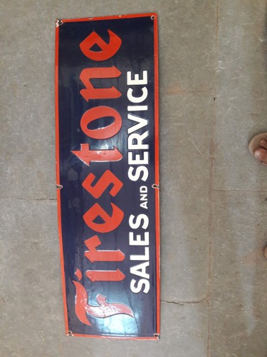 PORCELAIN FIRESTONE ENAMEL SIGN 36X12 INCHES | eBay
