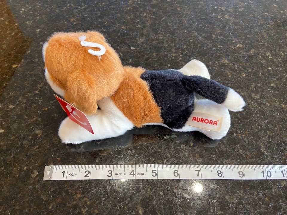 NWT Aurora World Plush Homer the Beagle 8" Laying down Stuffed Animal ...