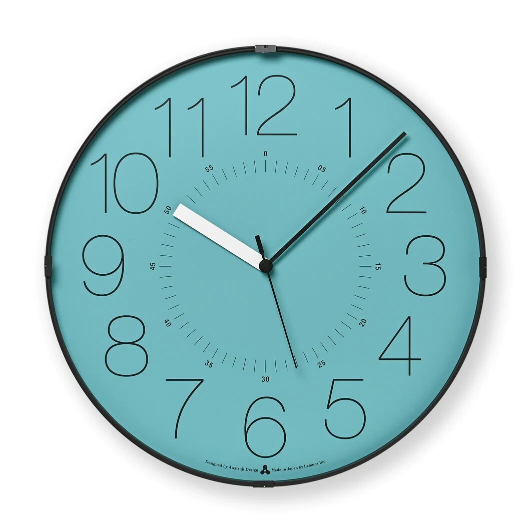 Lemnos CARA Wall Clock Turquoise MoMA Exclusive Stylish Vivid Dial Made ...