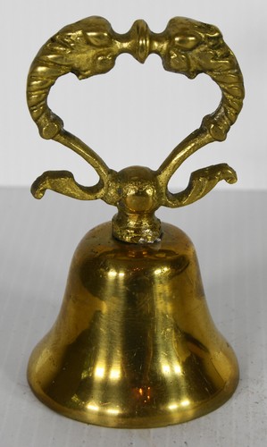 5" Vintage Solid Brass Bell Fish Handle Table Office Desk Paperweight ...