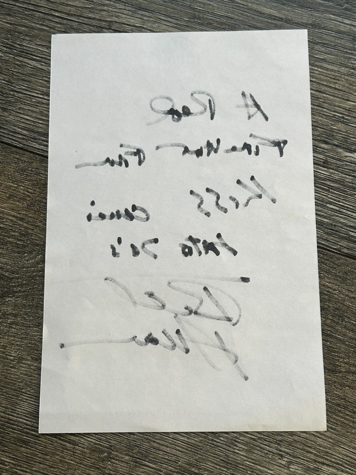 KISS BILL AUCOIN Signed Autograph Fire Helmet Note Vintage Kiss ...