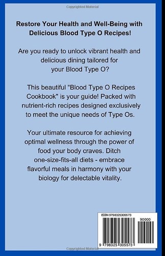 Blood Type O Recipes Cookbook: Easy High Protein Anti inflammatory ...