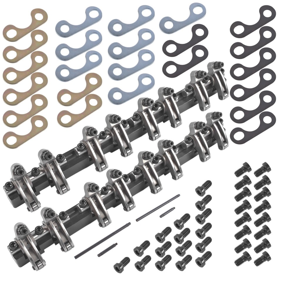 For Chevy SBC 350 Shaft Mount 1.5 Ratio Stainless Steel Rocker Arms w ...