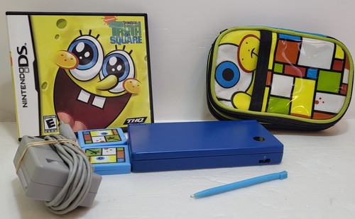 Nintendo DSi Blue Console w/ SpongeBob Game, Charger, Stylus & Case ...