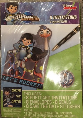 8 Disney Miles From Tomorrowland Birthday Party Post Card Invitation ...