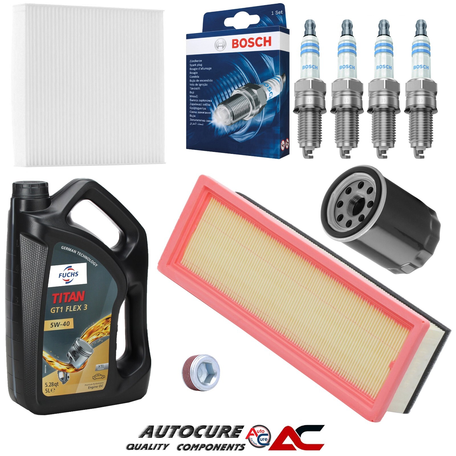 FOR FIAT 500 1.2 2009-2019 FILTER SERVICE KIT OIL AIR CABIN 4x SPARK ...