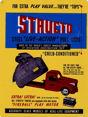 Structo Toys 9" x 12" Metal Sign | eBay