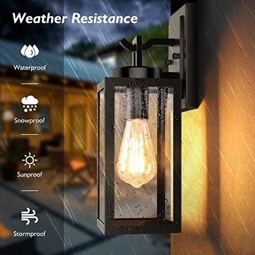 2-Pack Outdoor Wall Light Fixtures, Exterior Waterproof Anti-Rust Wall ...