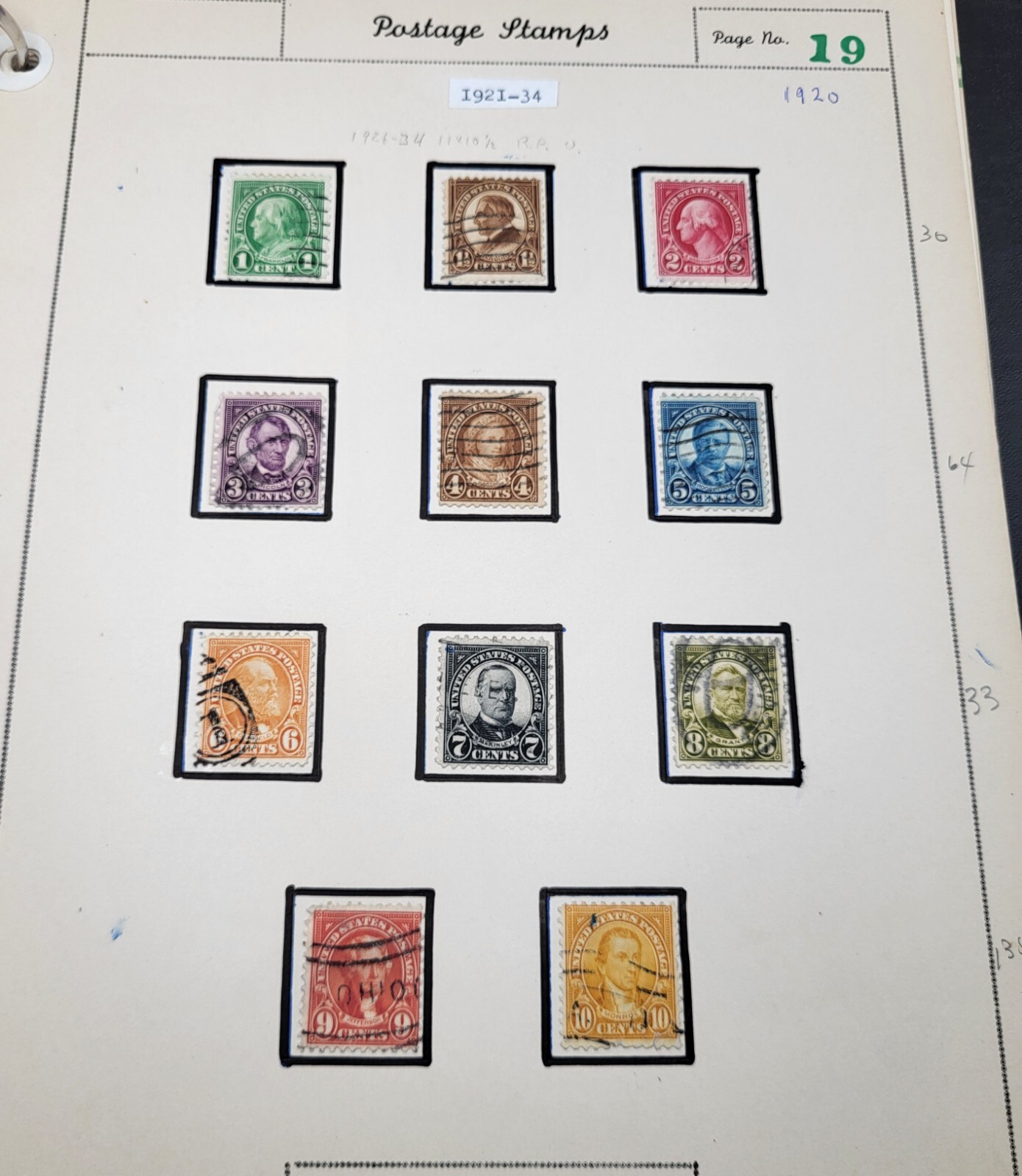 Old 1893-1936 US Postage Stamps Errors Offset Stamp Collection Book ...
