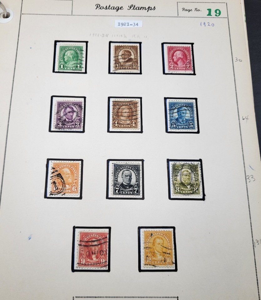 Old 1893-1936 US Postage Stamps Errors Offset Stamp Collection Book ...