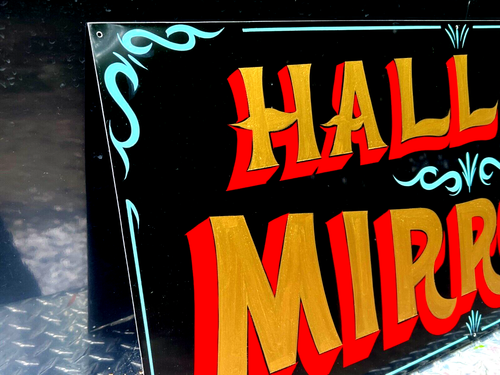 HAND PAINTED Hall of Mirrors SIGN Amusement Park Fair Carnival Game ...