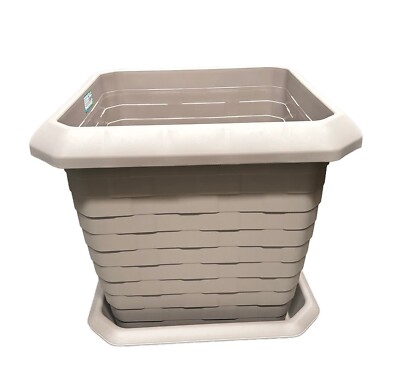 Extra Large Square Plant Pot with Saucer Plate and Wheels 74 Litres ...