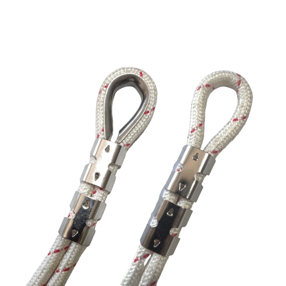 8-Piece Heavy-Duty Stainless Steel Rope Clamps Metal Double-Ended Rope ...