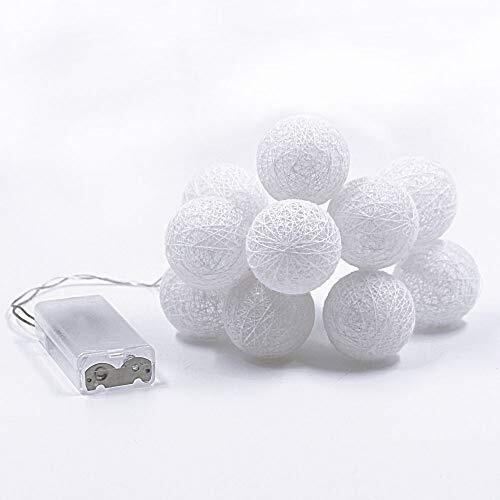 2 Pack Cotton Balls String Lights Battery Operated 10 Led Hanging ...