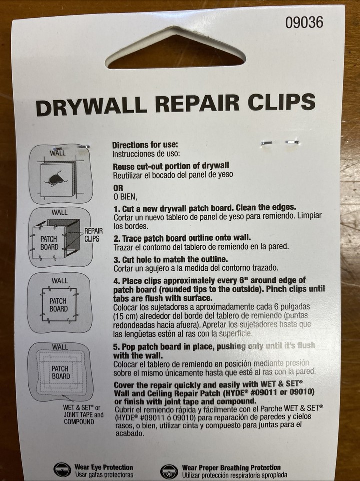 HYDE #09036 DRYWALL REPAIR CLIPS New sealed | eBay