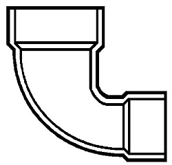 LASCO Fittings D329422 4 x 3 Hub x Hub PVC-DWV Reducing 90D Closet Bend ...