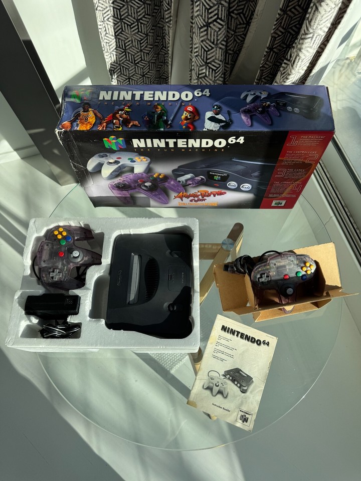 Nintendo 64 Atomic Purple Video Game Console In Box | eBay