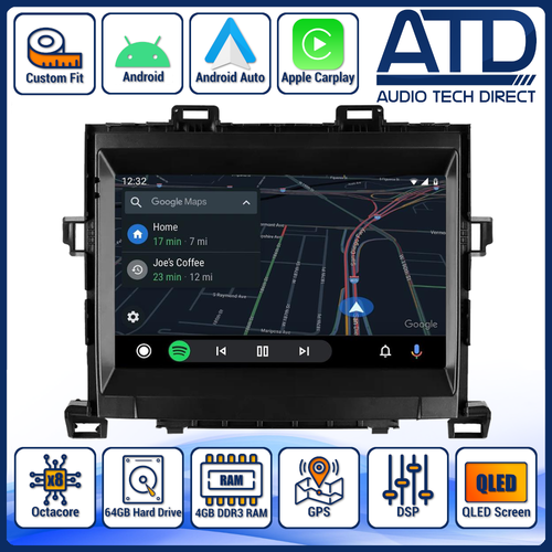 Android Auto For Toyota Alphard AH20 Wireless CarPlay Radio QLED Head ...