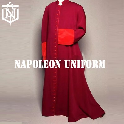 New Red Ministry Preacher Bishop Cassock Wool Clergy Church Clothing ...