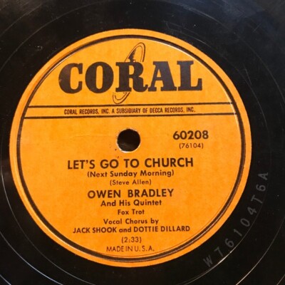 Owen Bradley-Let's Go To Church (Next Sunday Morning) / 1950 60208 ...