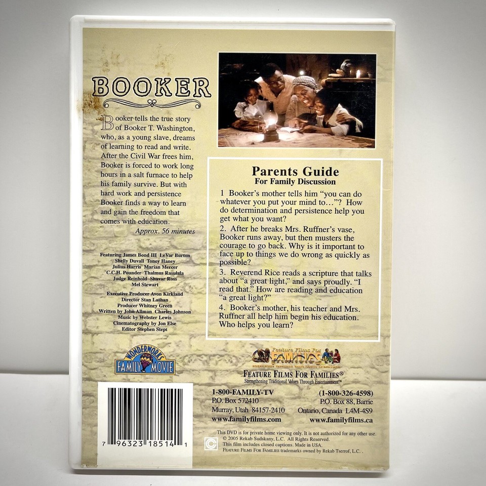 BOOKER (DVD 2005) Booker T Washington Films For Families Education | eBay