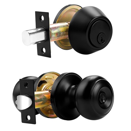 Entry Round Knobs Entrance Keyed Single/Double Cylinder Deadbolt Locks ...