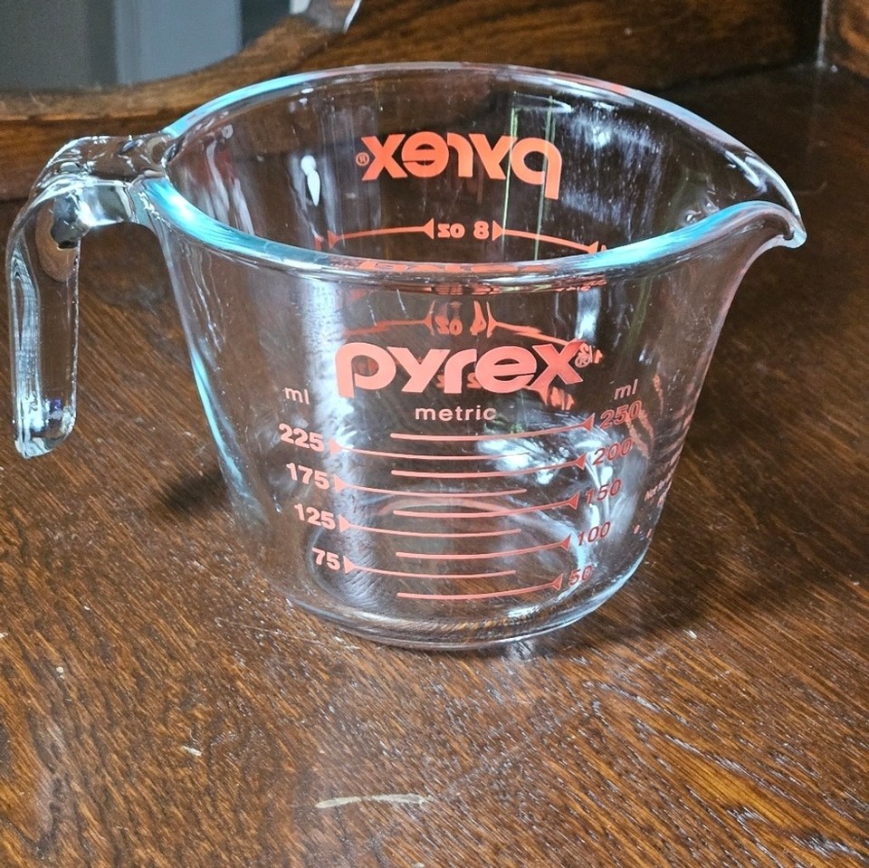 Pyrex Clear Glass Cup with Red Markings Measuring Cup | eBay