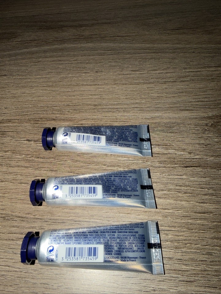 3 X l'occitane en provence dry skin hand cream 0.34 oz/ 10 ml Mini NEW ...