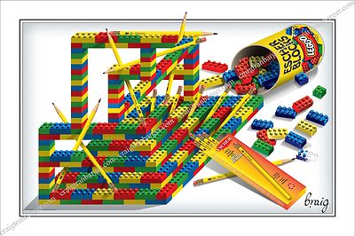 Escher,MC,Lego,perspective,building,blocks,optical,object,illusion ...