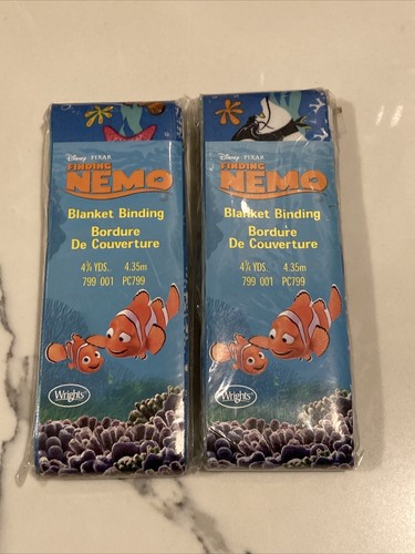 TWO Disney Pixar Finding Nemo Blanket Binding Ribbon by Wrights 4.35m ...