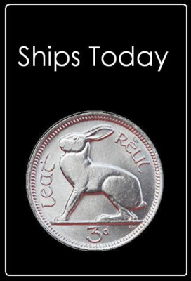 FREE SHIPPING - Ireland 3 Pence Coin - vintage lucky wedding irish hare ...