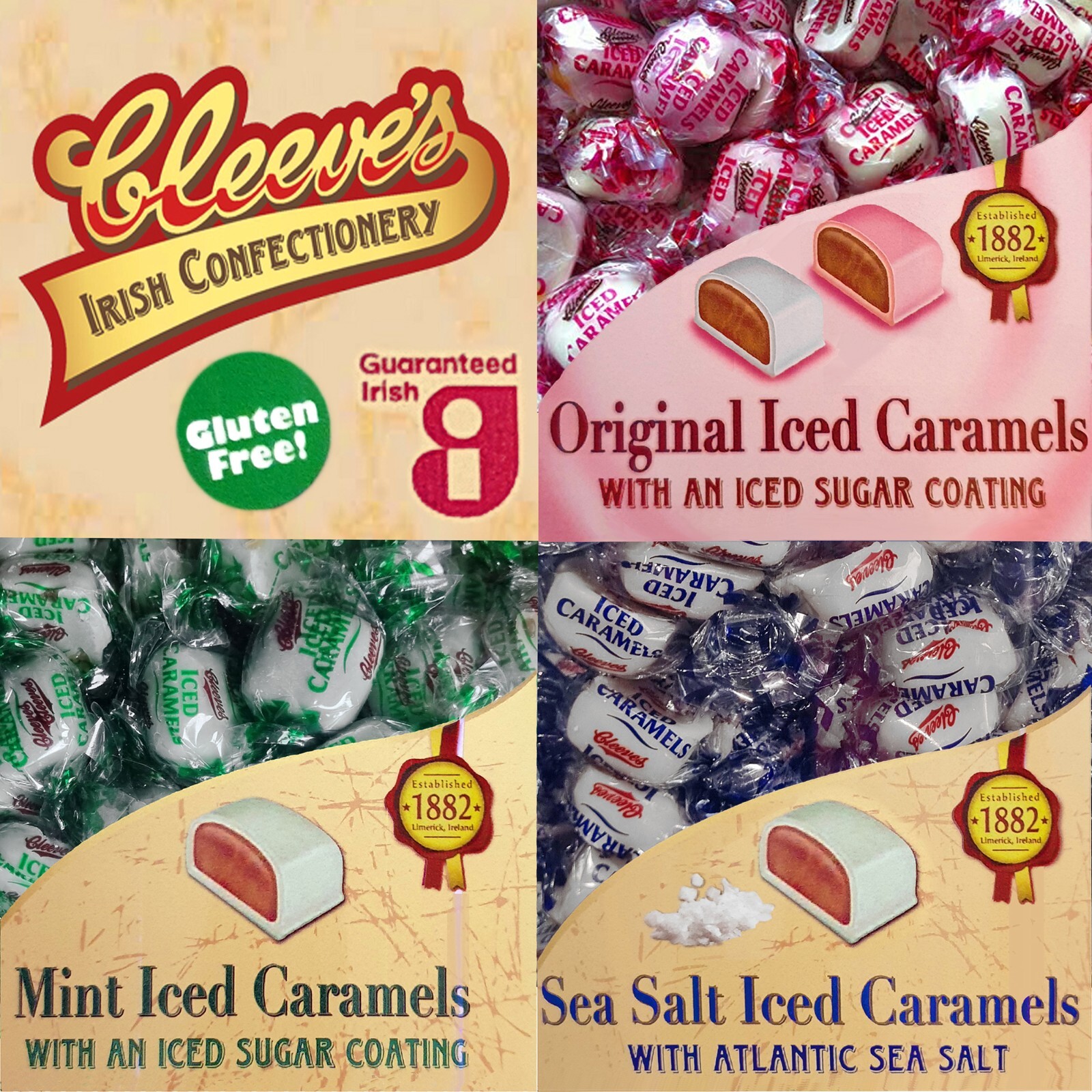 Cleeves Irish Original ICED CARAMELS Chews Sweets Retro Party Mix Bag ...