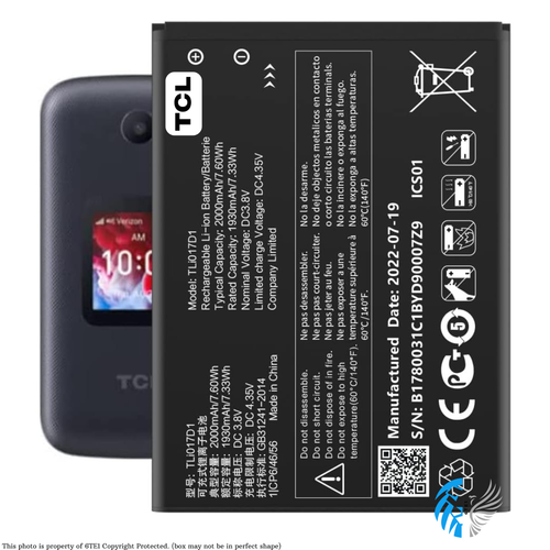 TCL TLi017C7 Battery 1850mAh 3.8V for TCL Flip 2, 4058G Flip Pro TCL ...