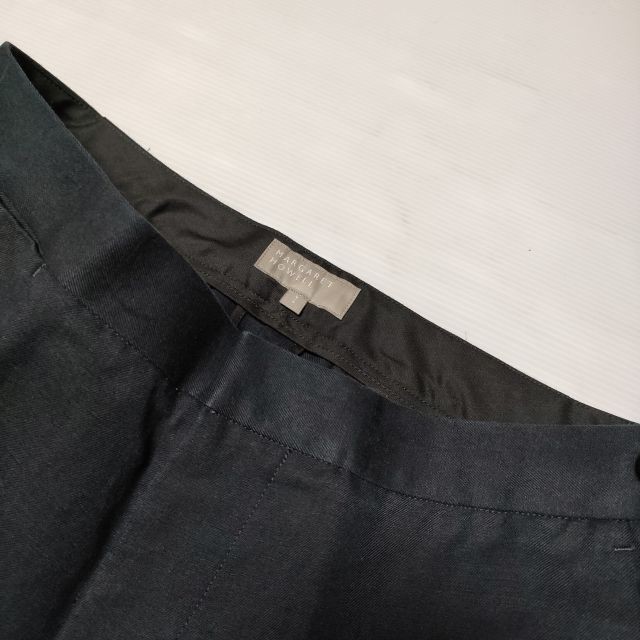 MARGARET HOWELL 578-143401 Linen cotton center press slacks Pants Navy ...