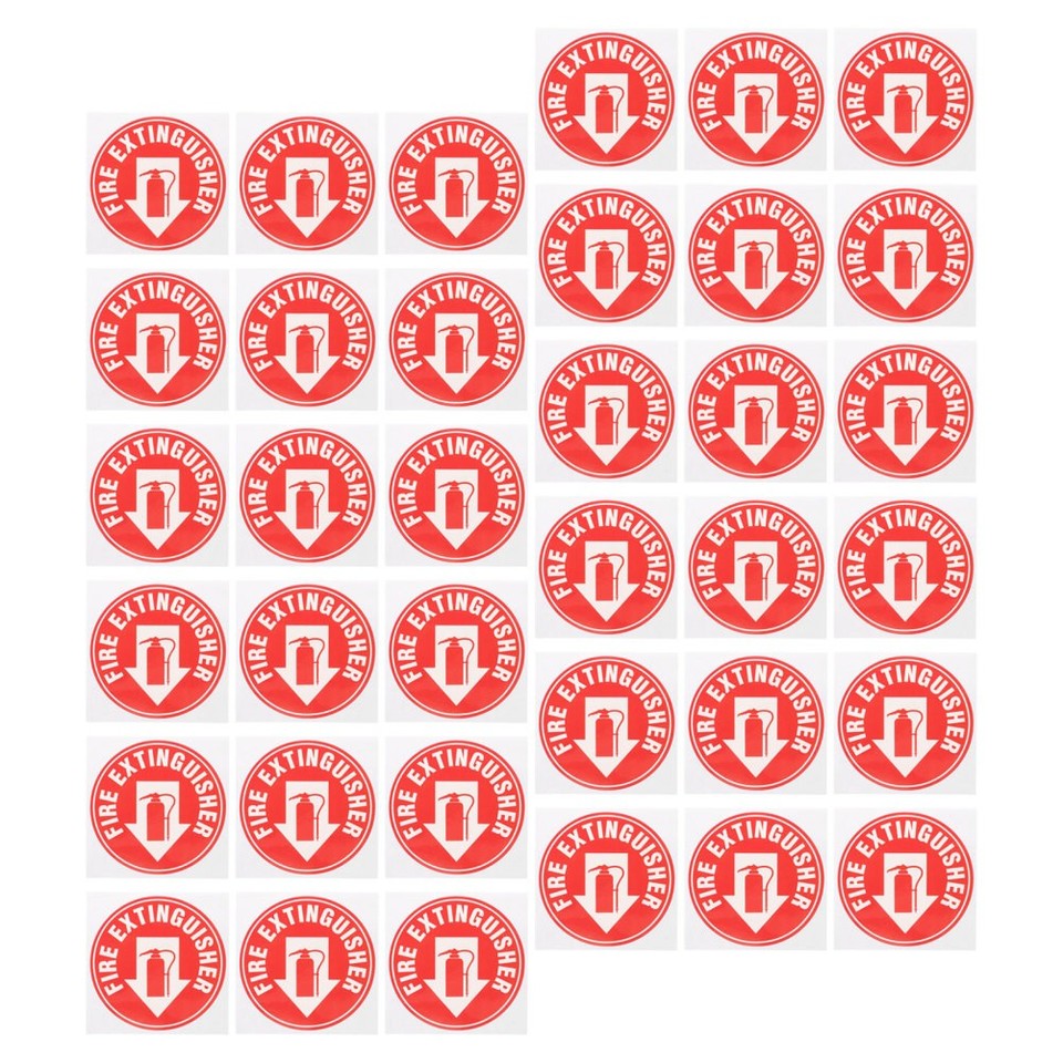 100 Pcs Car Fire Extinguisher Logo Sticker Decal for Office inside Sign ...