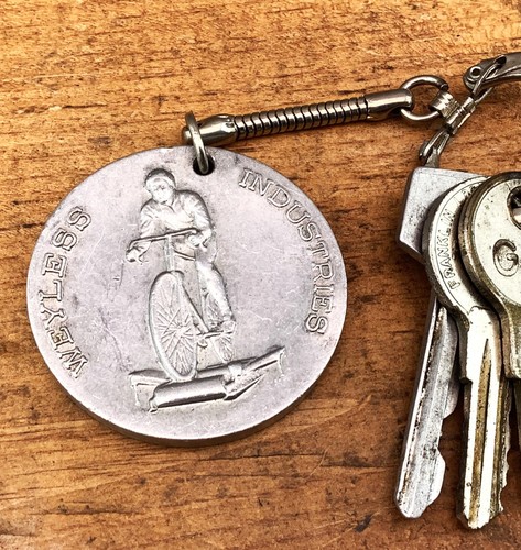 Vintage Weyless Industries Bicycle Medal Keychain First Class Roller ...