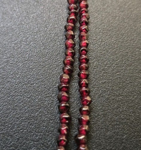 Vintage Mid-Century Yellow Gold Fill Single-Strand Rose Cut Garnet ...