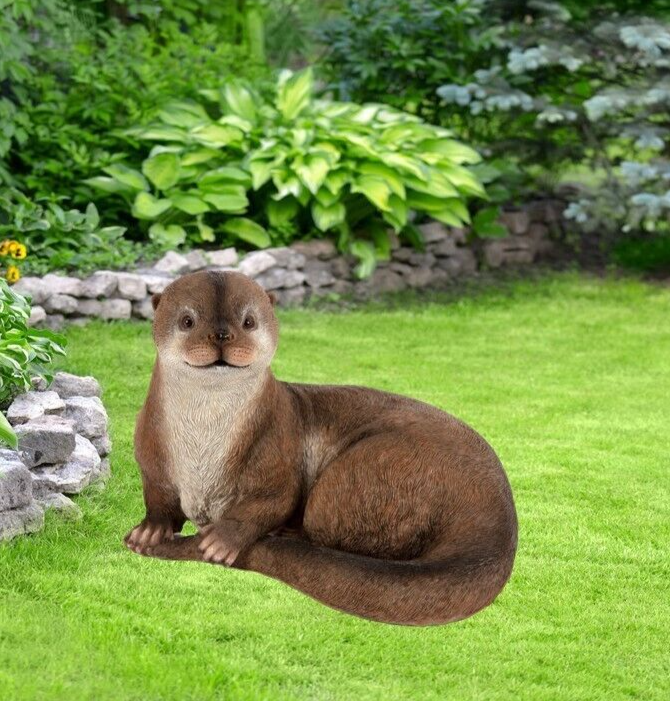 Otter Ornament Resin Statue Figurine In or Outdoor Frostproof Figurine ...