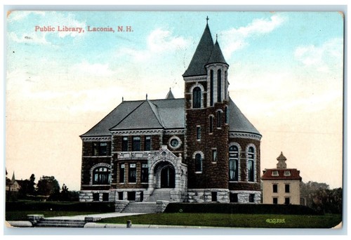 1910 Public Library Laconia Exterior Building New Hampshire NH Vintage ...