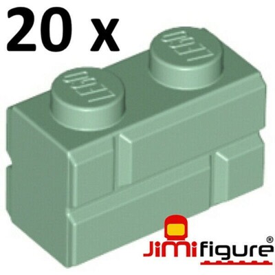 NEW 20 x LEGO 1x2 Masonry Profile Brick Sand Green 98283 Genuine Bulk ...