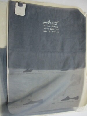 1PR VINTAGE HANES 615 RT SHEER HEEL NYLON STOCKINGS SIZE 11 MED ...