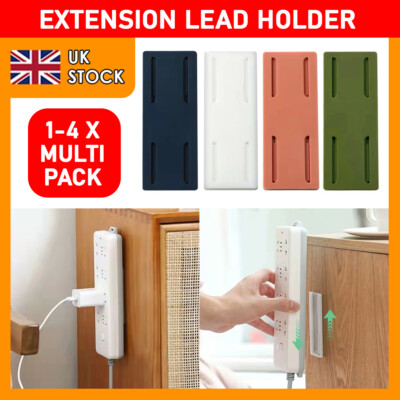 Wall-Mount Self Adhesive Power Strip Holder Plug & Extension Lead ...