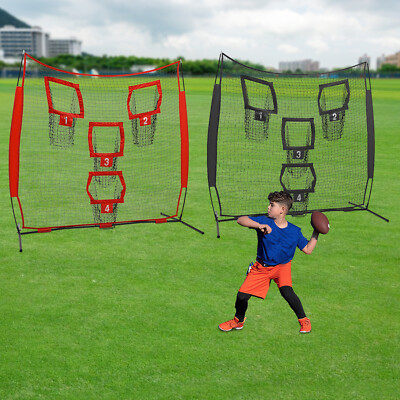 Football Target Net 7*7ft Football Trainer Throwing Net with 4 Target ...