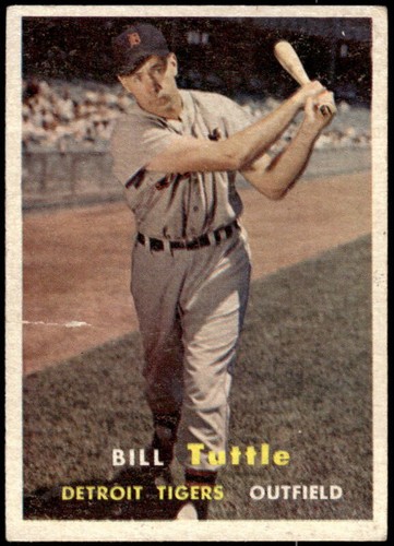 1957 TOPPS BILL TUTTLE 72 VG BASEBALL DETROIT TIGERS | eBay